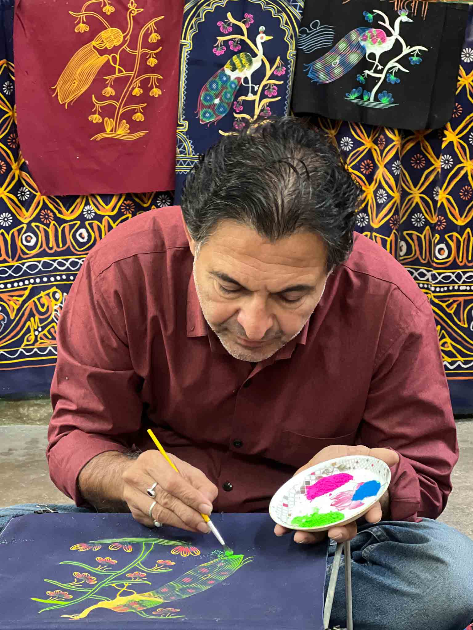 Types of Rogan Art painting (drying oil technique) – Rogan art